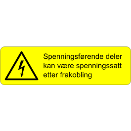 Skilt - Spenningsførende deler - Kr 119