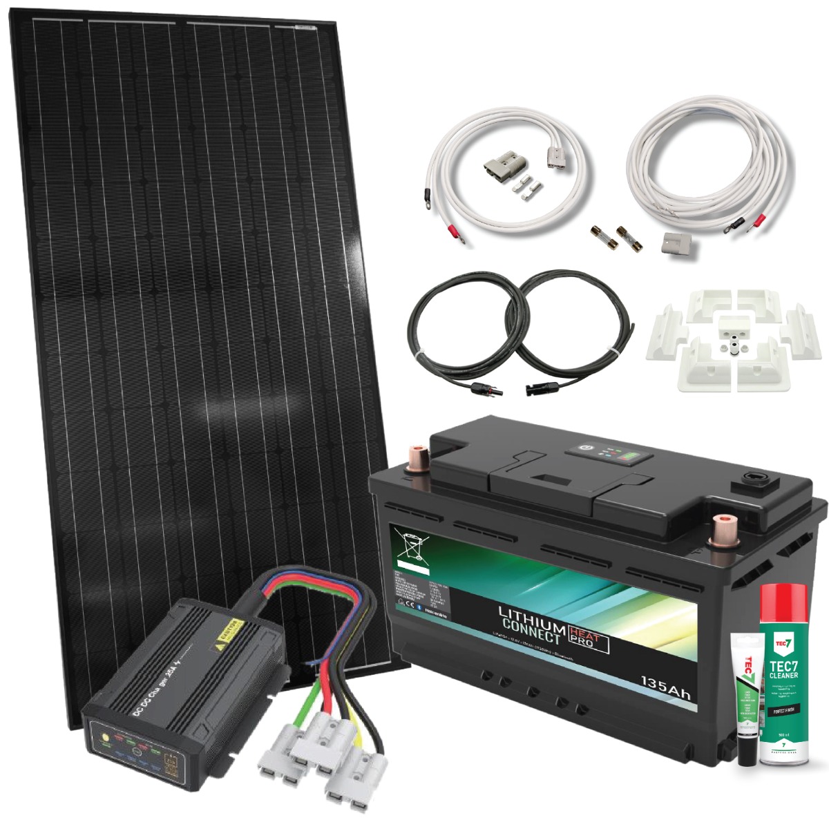 Fricamping bobilpakke med Solcelle, DC-DC lader og Litium batteri - Kr ...