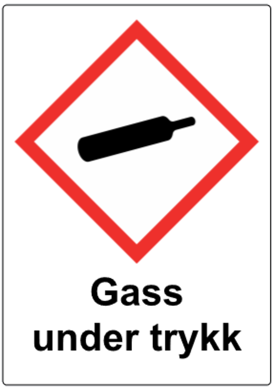 Skilt, Gass under trykk - Kr 129