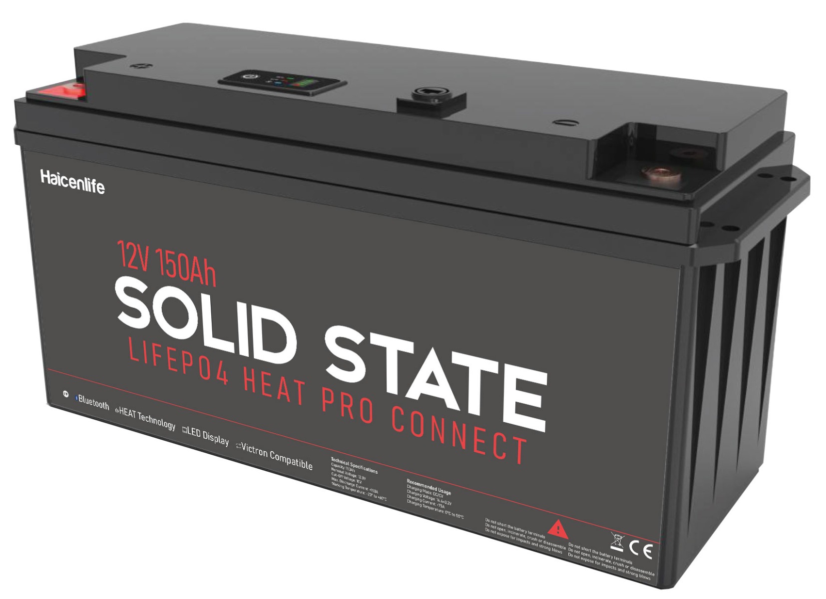 12V Solid State Lithium Batteri 150Ah - Kr 15995